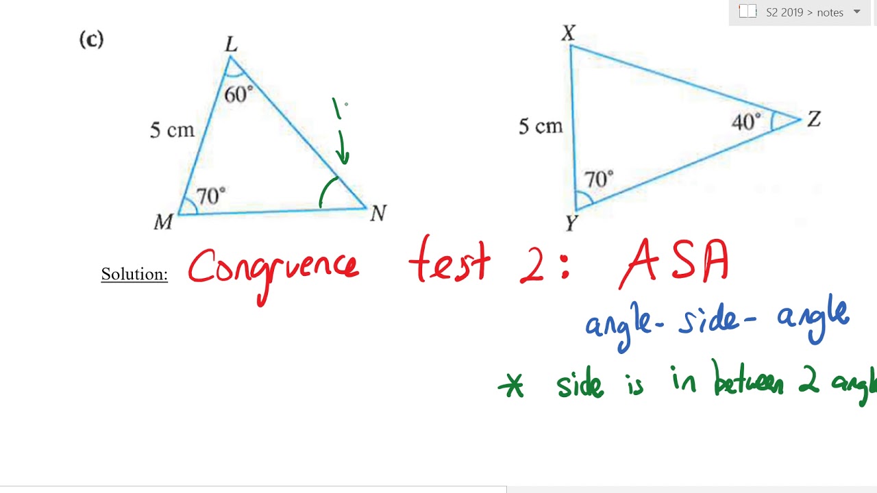 Congruent test 2 ASA practice 3 - YouTube