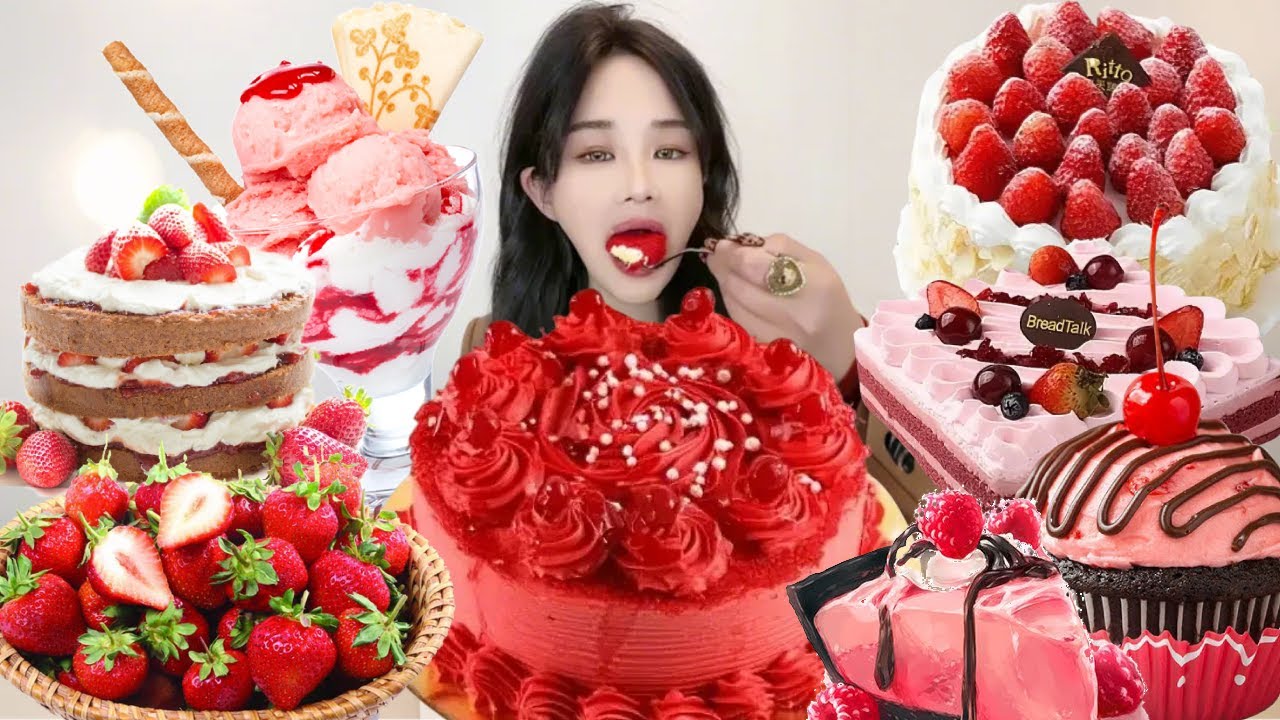 Asmr🍰Eating Red Velvet Cheesecake🍰 (Soft And Waxy Sound) 크림丨먹방丨Mukbang丨Satisfying丨Eatings - YouTube