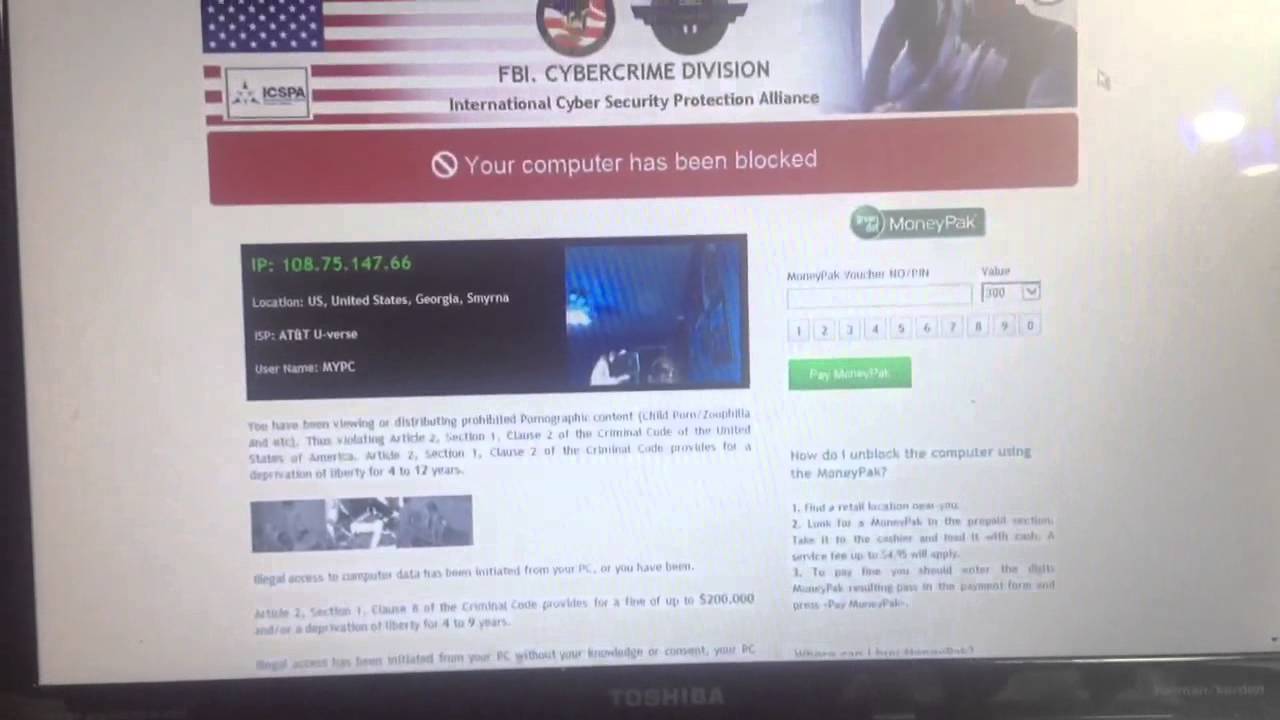 FBI cybercrime division my PC is blocked - YouTube