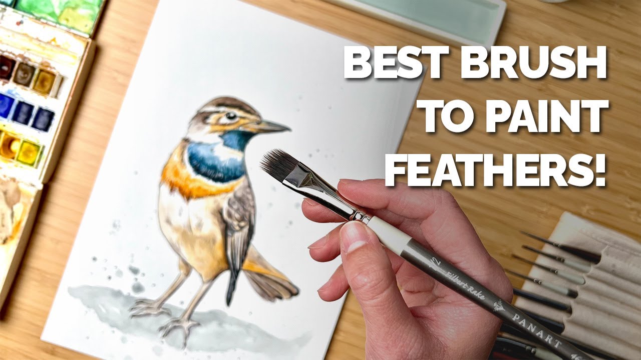 Learn how to paint easy feathers with this brush - YouTube