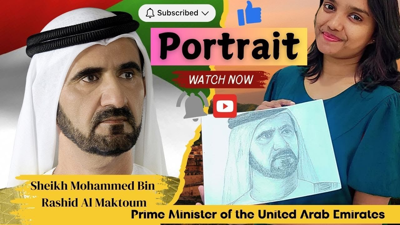 How To Draw Sheikh Mohammed Bin Rashid Al Maktoum | Pencil Drawing ...