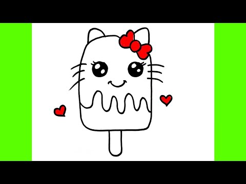 Kolay Dondurma Resmi Çizimi, Adım Adım Sevimli Hello Kitty Dondurma ...