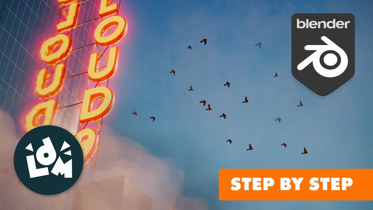 Step by step creating a flock of low poly birds in Blender - YouTube