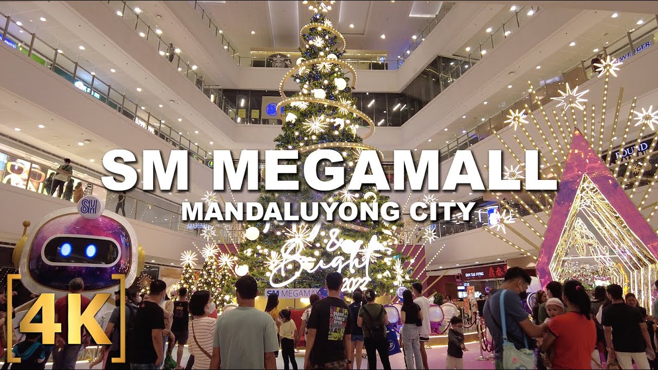 The Christmas Rush at SM Megamall | 1 Hour Walking Tour | 4K ...