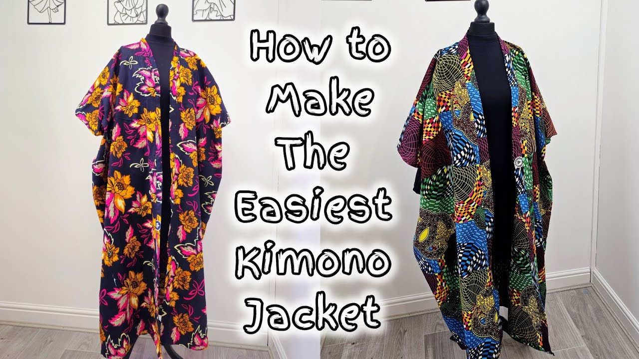 The Easiest Kimono Jacket Tutorial: No Shoulder Joining Required - YouTube