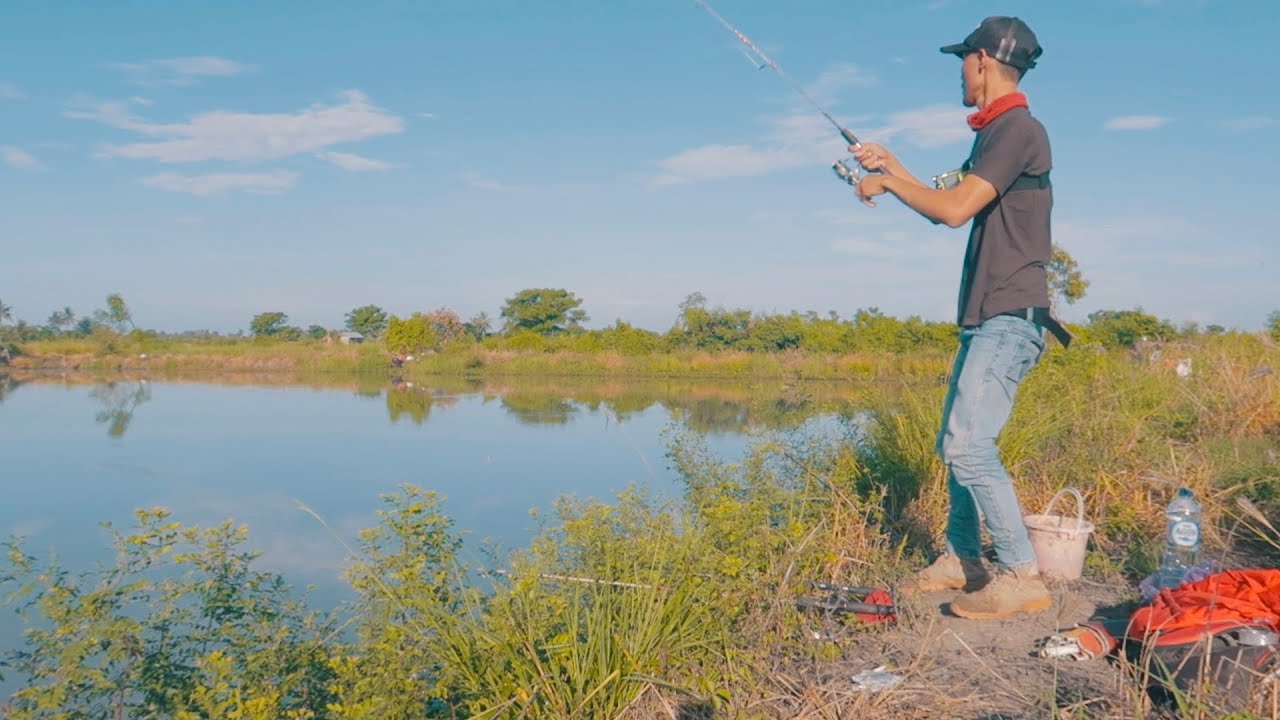 Baru Mulai Langsung Pancing Ditarik Ikan Mas Besar - YouTube