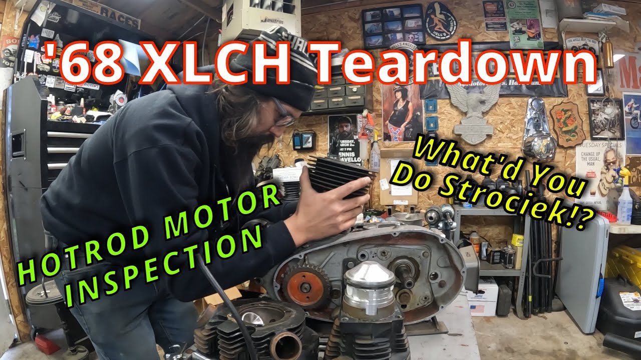 '68 XLCH Strociek Teardown - 74 Inch Ironhead?!?! Let's See What We're ...