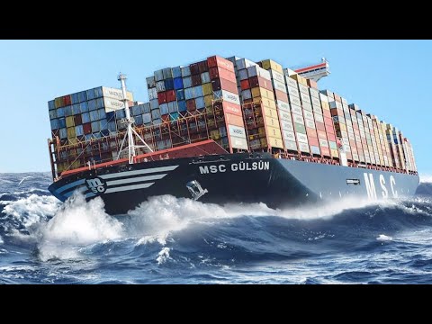 Top 10 Large Container Ships at Giant Waves In Terrible Storm - YouTube