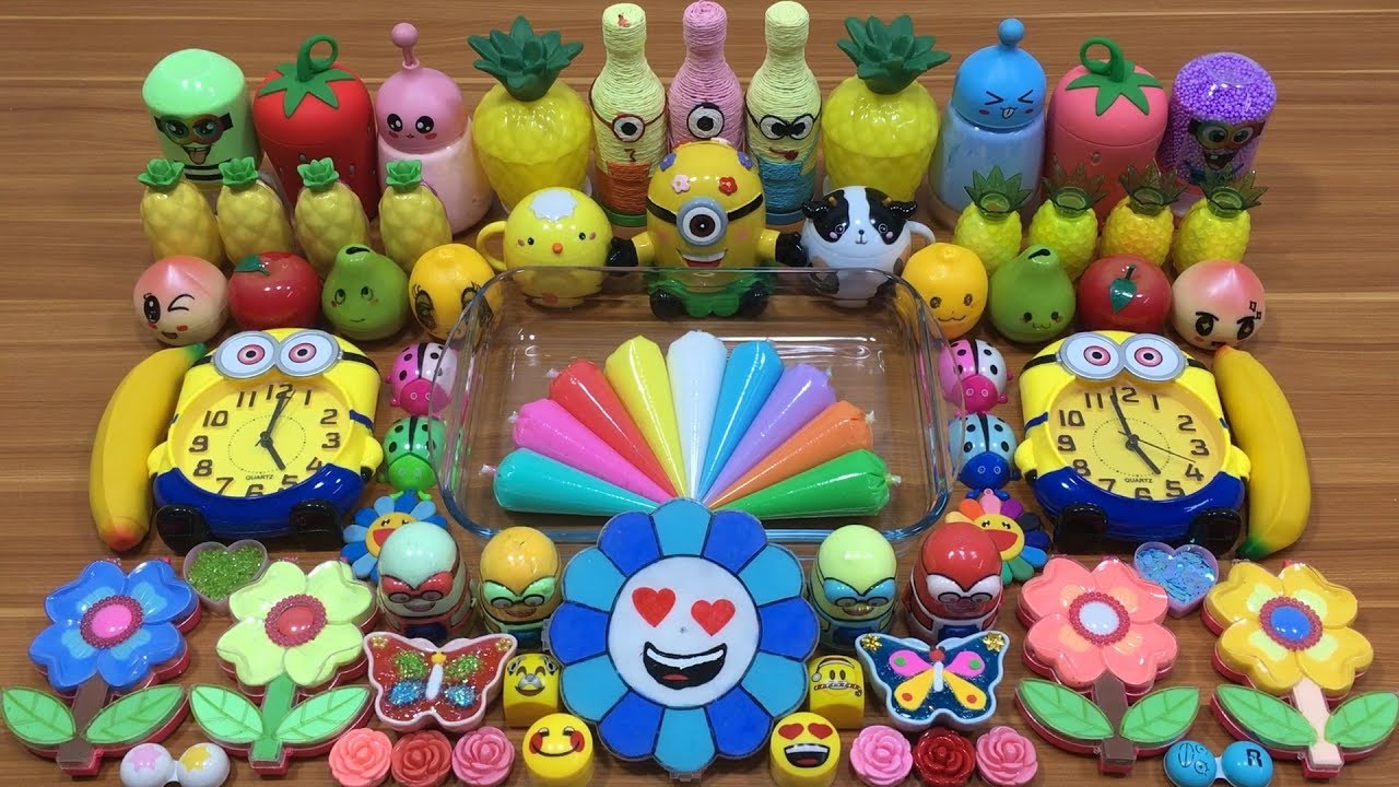 Minions Slime | Mixing Random Things into Slime | Satisfying Videos #88 ...