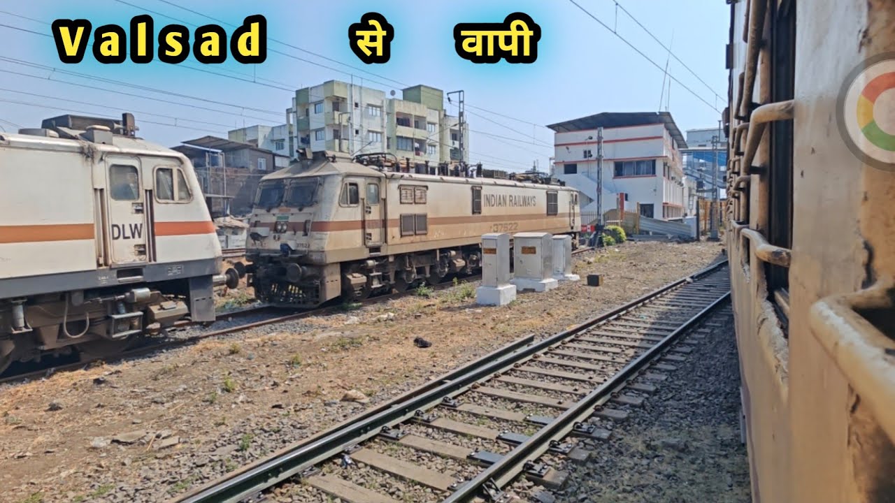 Train Journey from Valsad to Vapi in ICF Coach - YouTube