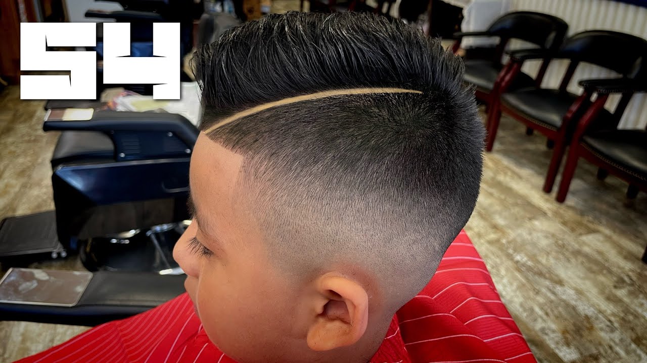 Children Haircut Side part with Line - YouTube
