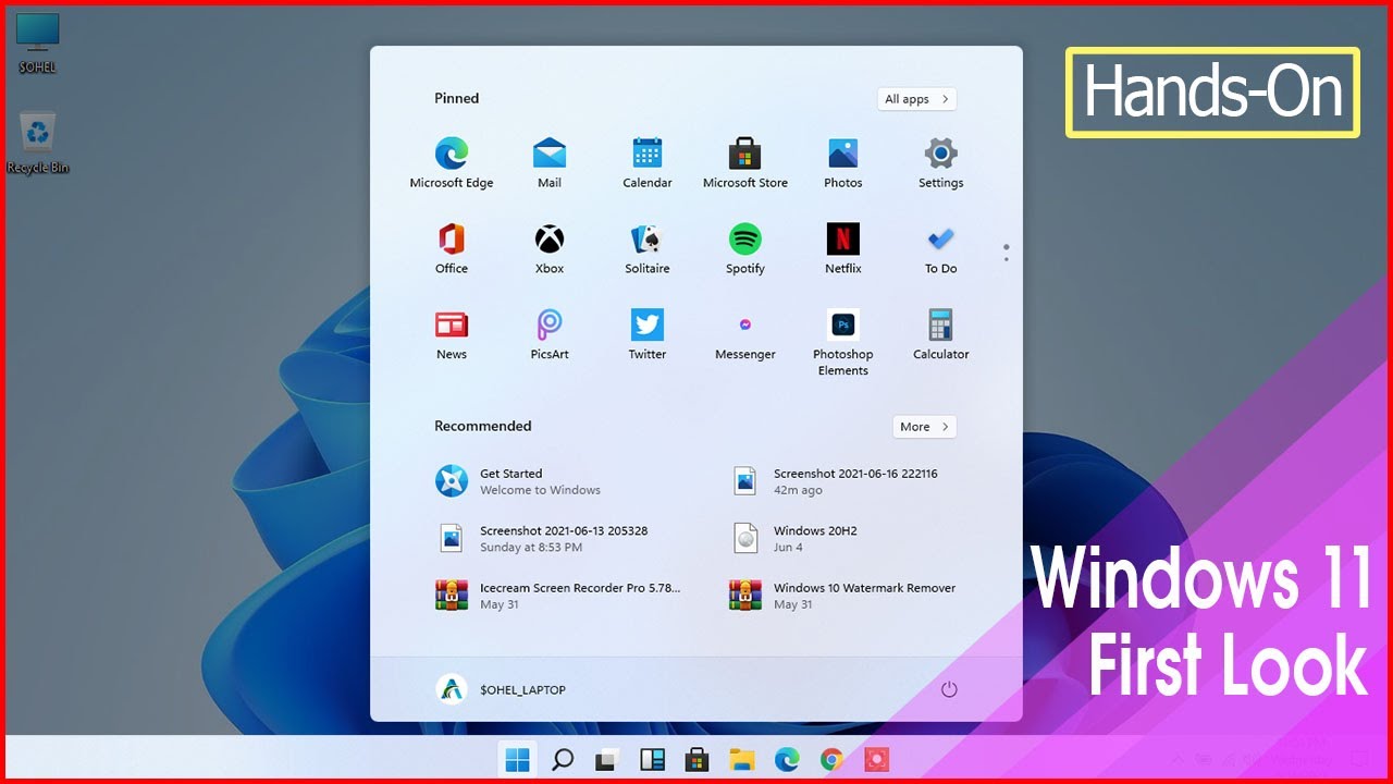 First Look of Windows 11 || New Start Manu, UI Changes, Taskbar ...