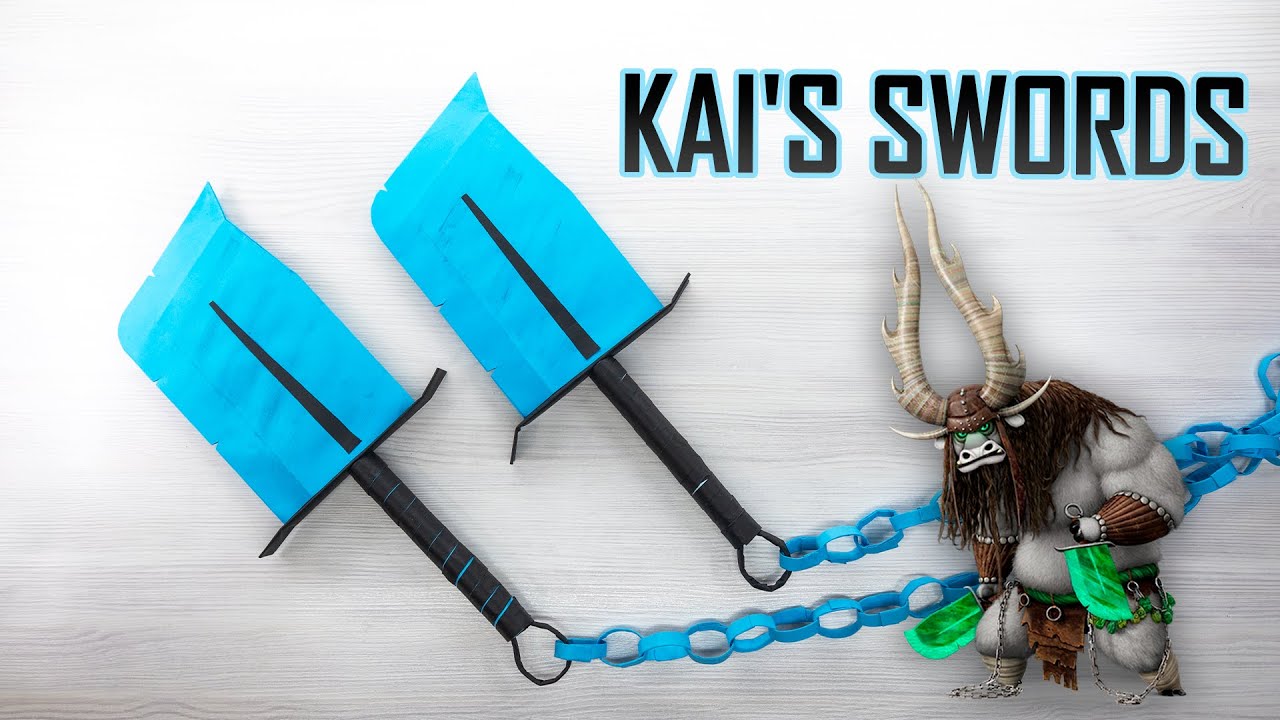 How to Make Kai's Jade Swords - Easy Paper Craft Tutorial - YouTube