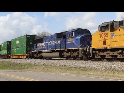 UP 5451 leads NS 226 through Pell City, AL w/ UP 2001 as DPU. 2/28/21 ...