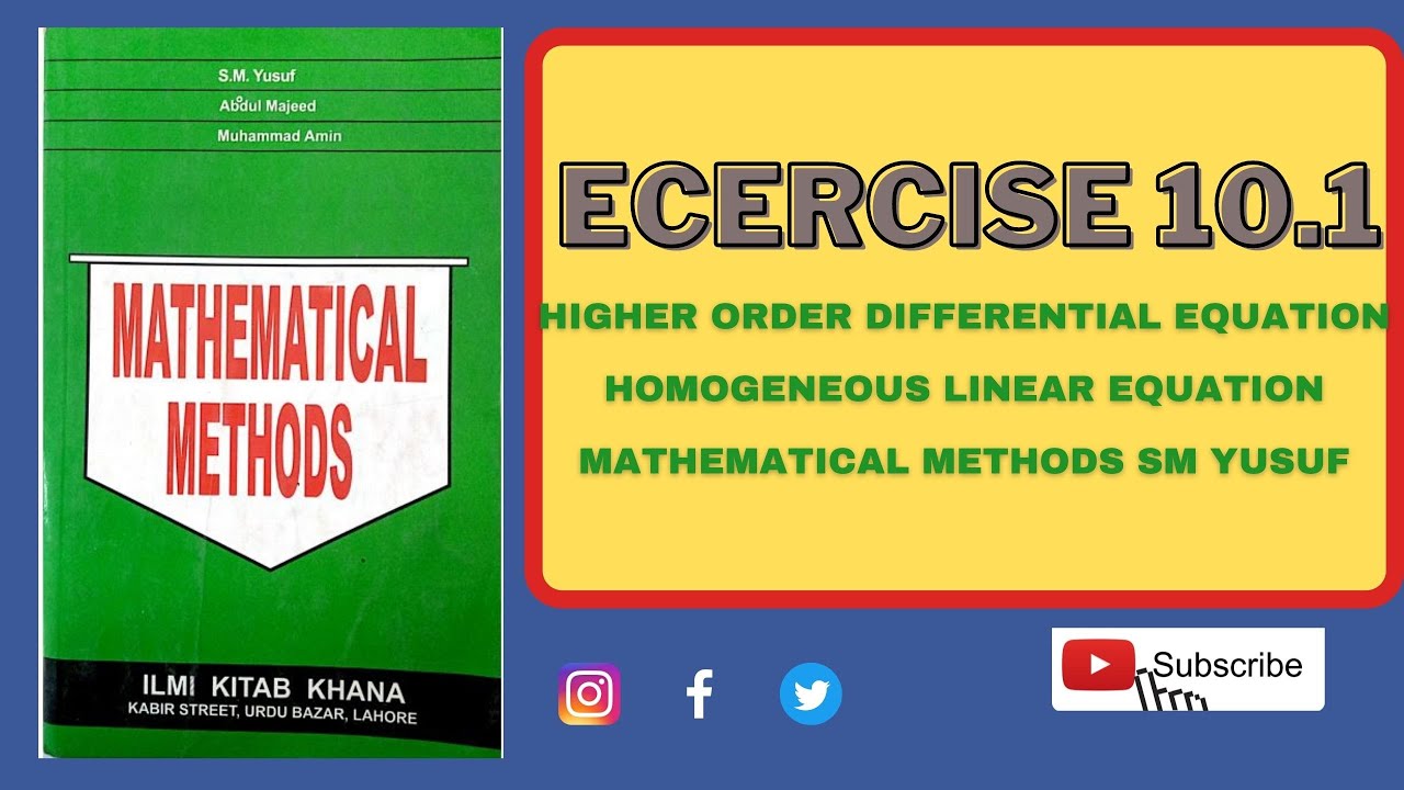 Exercise 10.1 solution | Chapter 10 | Mathematical method by SM Yusuf ...