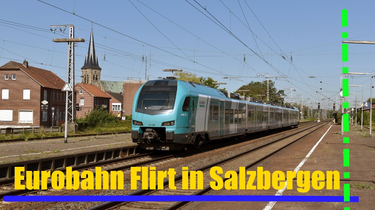 4K | Eurobahn Flirt ET 4.05 vertrekt in station Salzbergen - YouTube