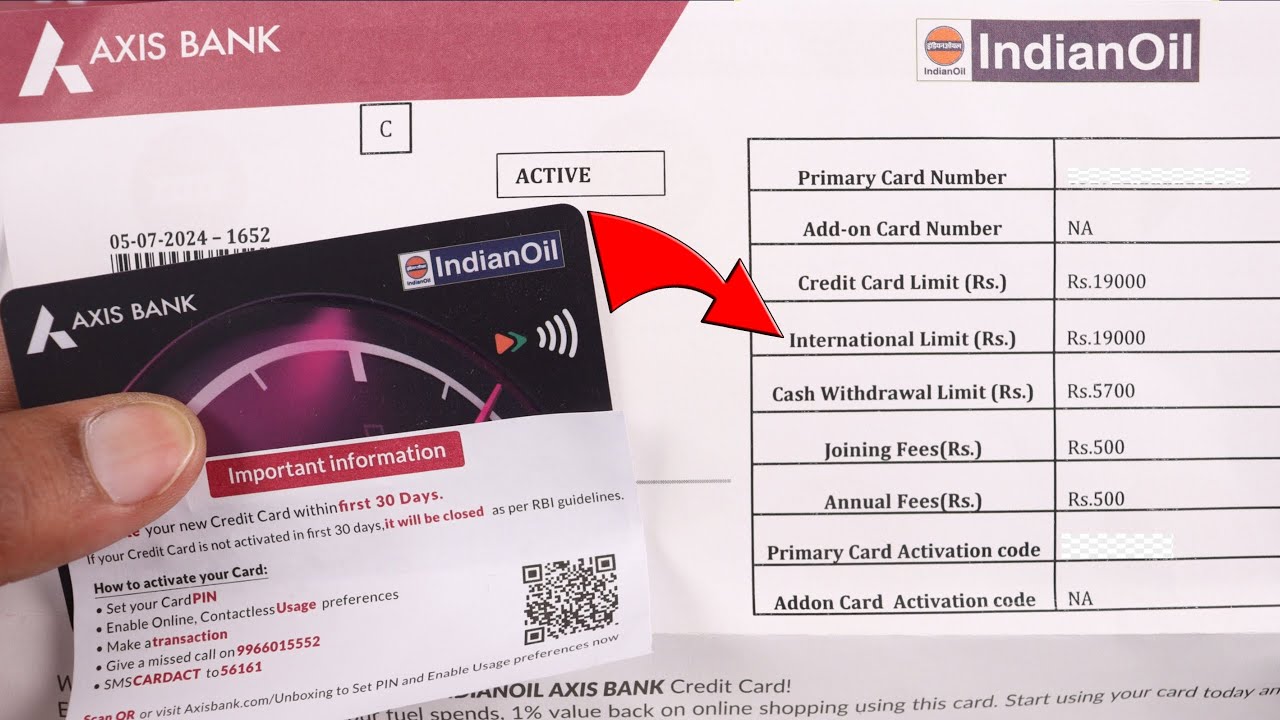 Indian Oil Axis Bank RuPay Credit Card Unboxing | Axis IOCL Credit Card ...