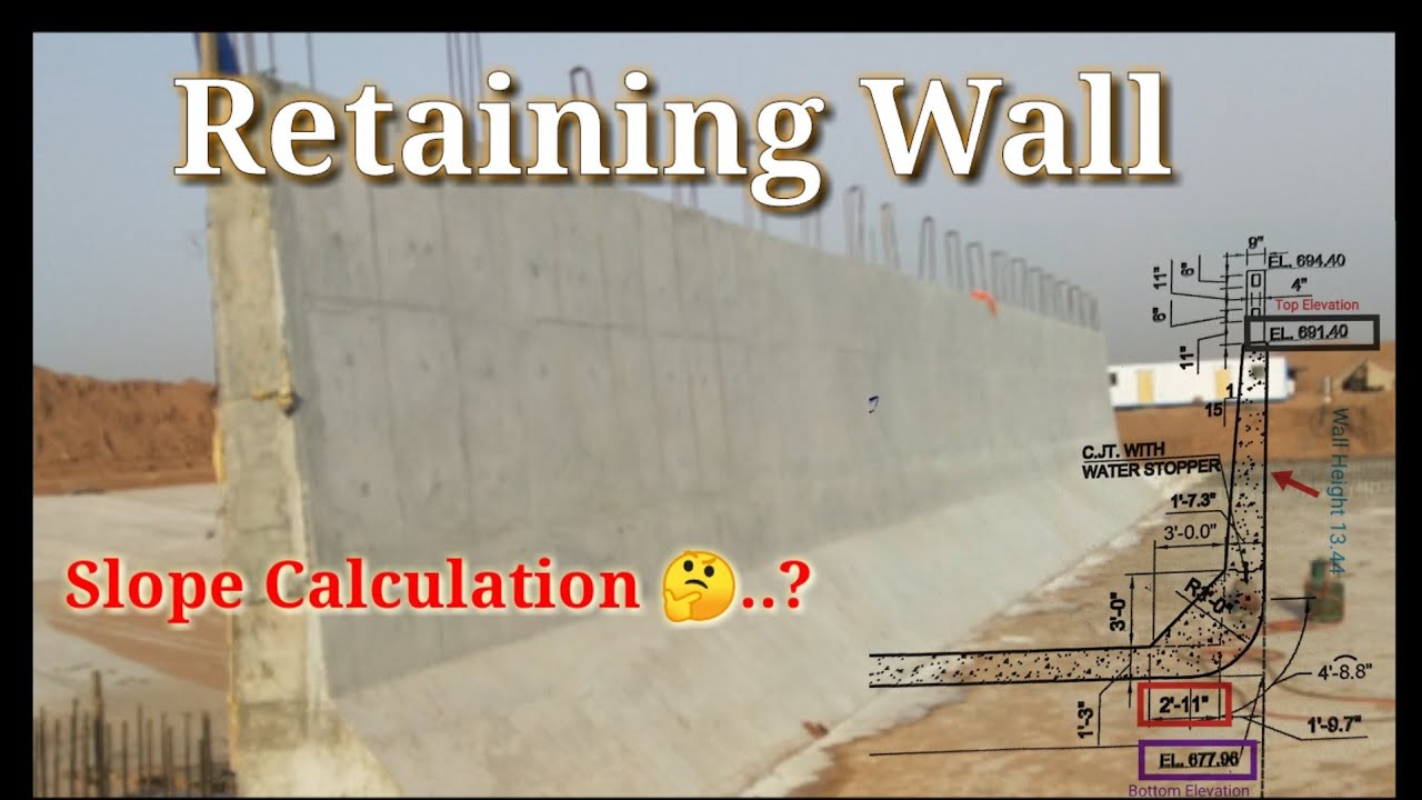 How to calculate the Retaining wall slope calculation || # ...