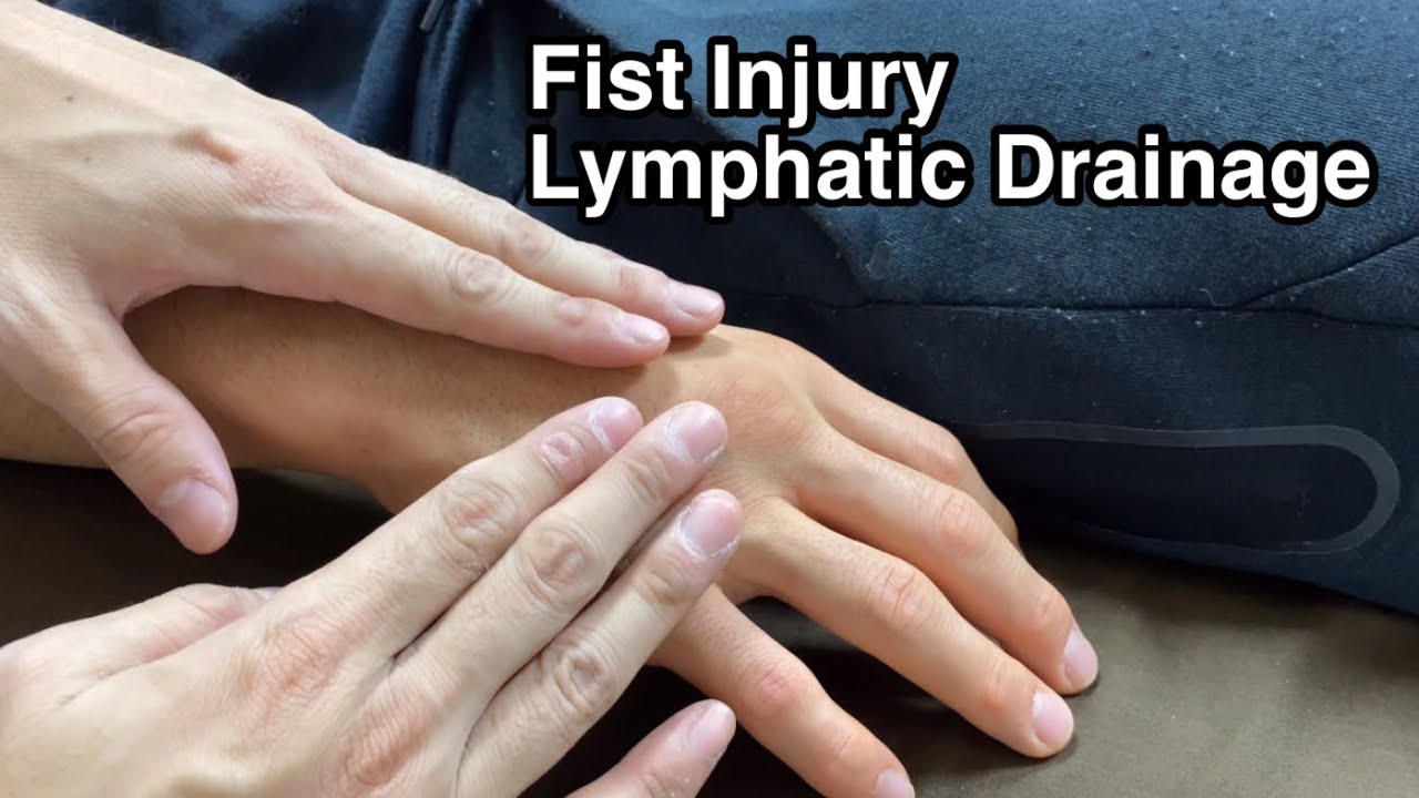 Lymphatic drainage for fist injury after fighting practice - YouTube