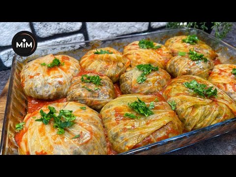 FIRINDA KIYMALI LAHANA DOLMASI 💯PÜF NOKTALARIYLA ETLİ LAHANA NASIL YAPILIR ✔️