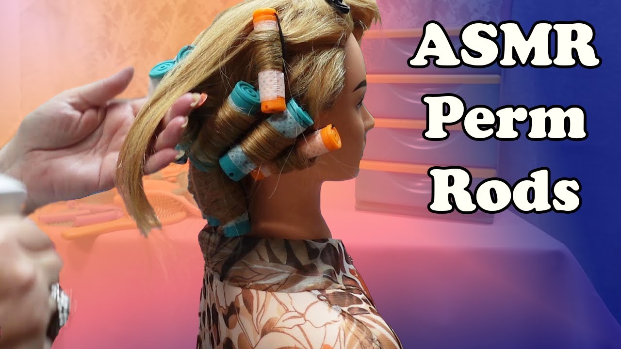 ASMR Rolling Perm Rods, Paper Crinkles, & Spraying | No Talking | 90's ...