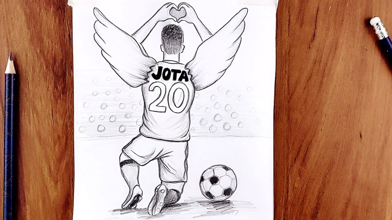 Como desenhar um desenho a lápis de Diogo Jota/Dibujo homenaje al ...