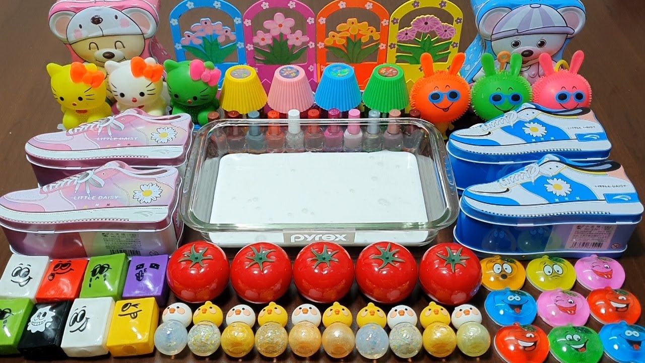 Mixing Random into GLOSSY Slime | Satisfying Slime Video | Ali slime ...