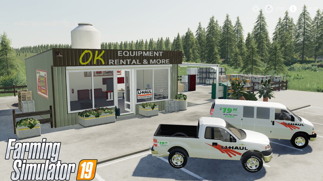 FS19 | Rental Yard and U-Haul Farm Shop By OKUSED MODS - YouTube