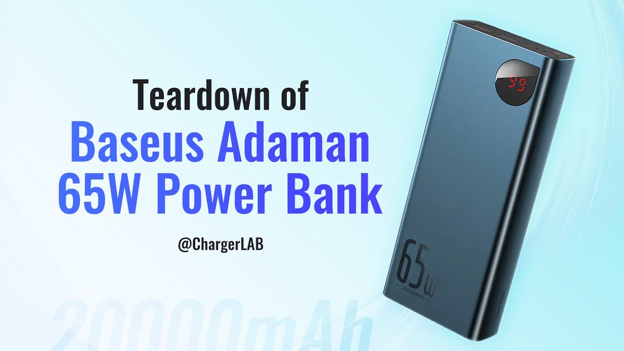Teardown of Baseus Adaman 65W 20000mAh Digital Display Power Bank - YouTube