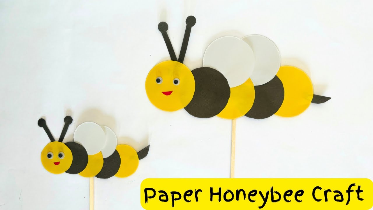 DIY Paper Honeybee Craft | How To Make Paper Honeybee Craft | Making Honey Bee With Paper - YouTube