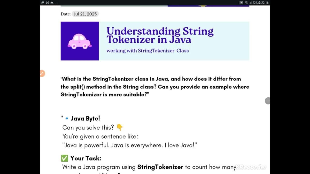 Java StringTokenizer-Java Byte - YouTube