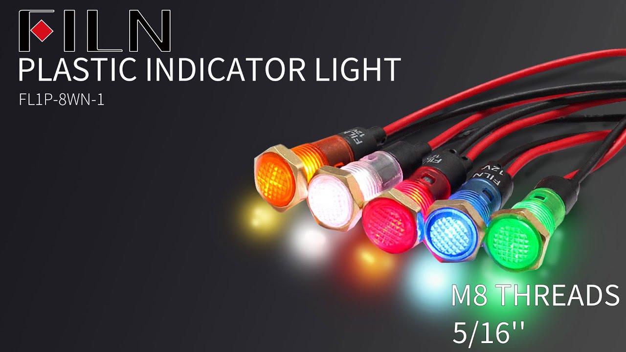 FILN 12v Plastic LED Indicator Lights piolt Signal lamp with Mini 5 pcs ...