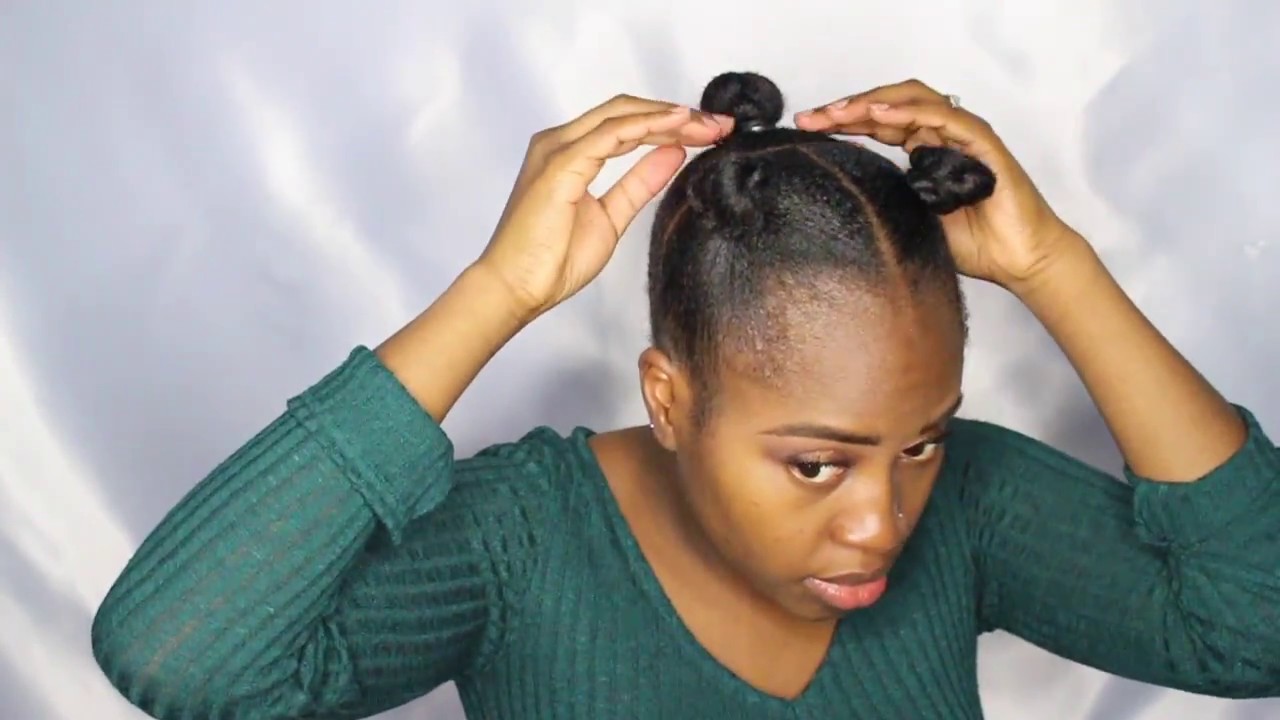 Another quick, cute and easy hairstyle "2 little top knots with high ...