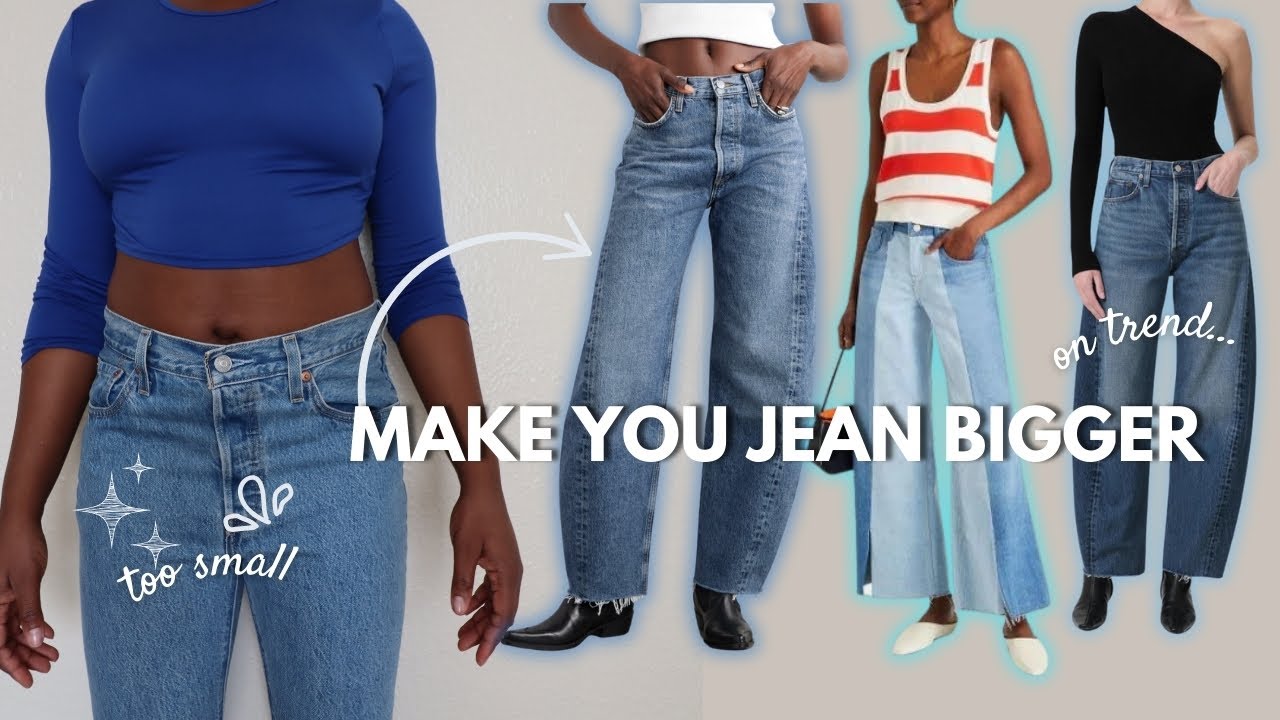 How to make your own split 2 two split jeans using old Levis 👖♻️ - YouTube