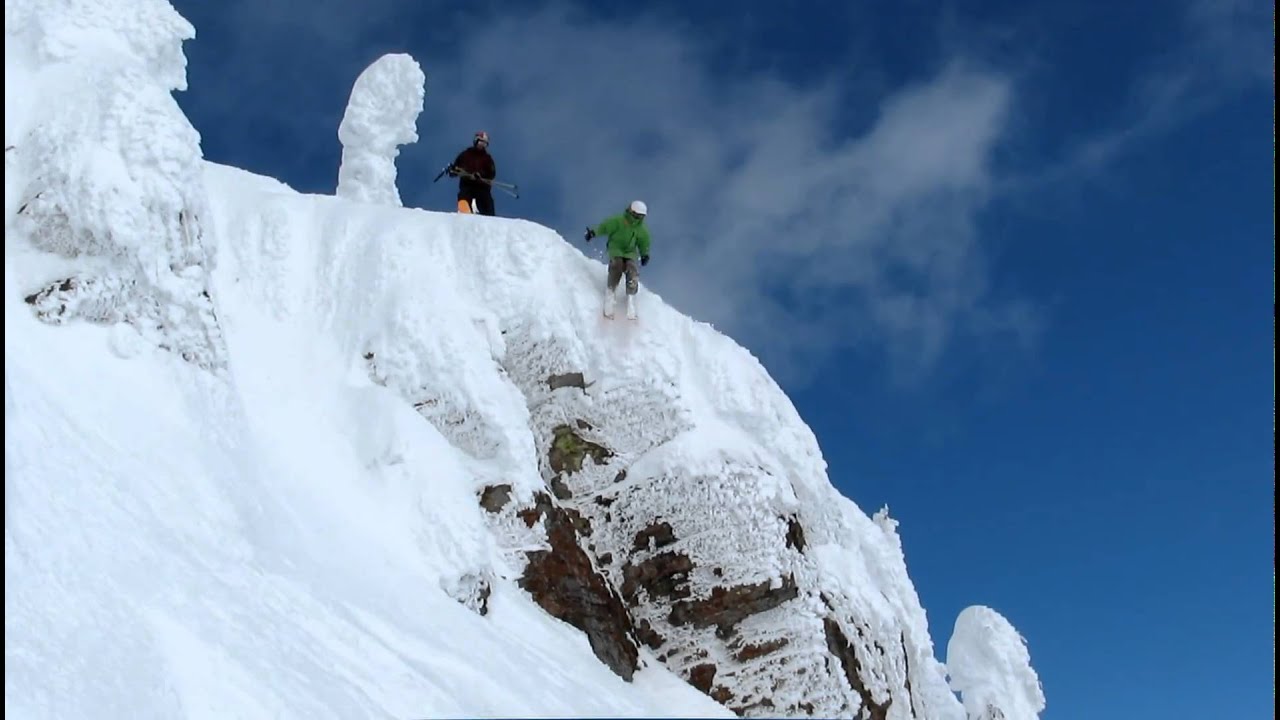 Whitefish Mountain Resort Cliff Jumping Skiing - YouTube