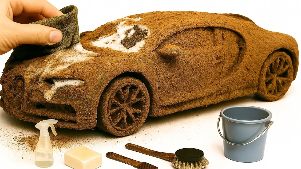 Super realistic cleaning of a BUGATTI after an intense adventure - YouTube
