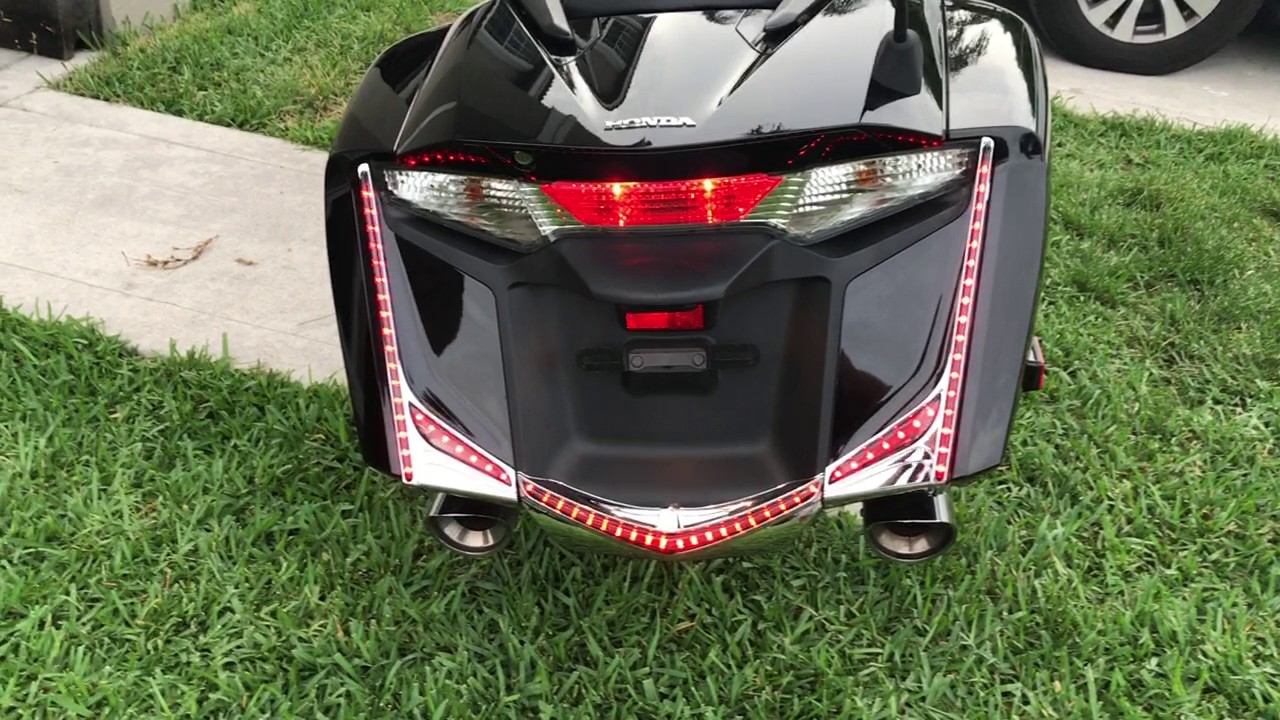 2013 HONDA GL F6B GOLD WING Black Look around. Led Lights - YouTube