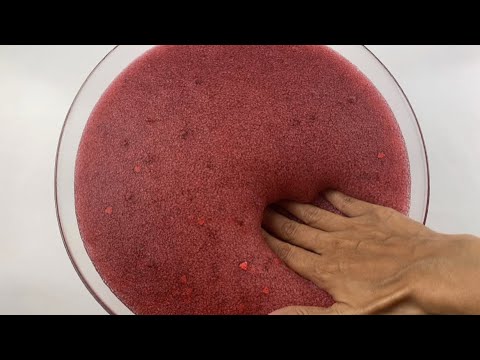 Satisfying Making Ice Jelly Red Slime, Super Crunchy ASMR Slime #5 🌈💐 ...