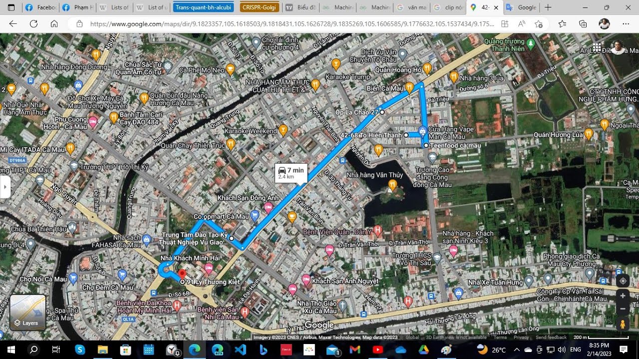 Ca Mau city. Valentine's day 12 years 2023-02-14 Road direction 1 (2.4 ...