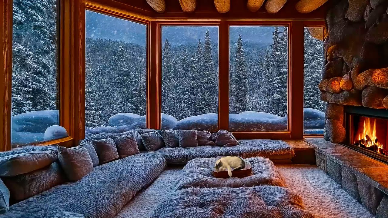 Escape Snowstorm Stress: Drift into Deep Sleep in a Cozy Winter Cabin ...
