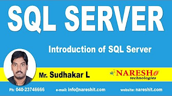 SQL Server Training Videos | Mr. Sudhakar L - YouTube