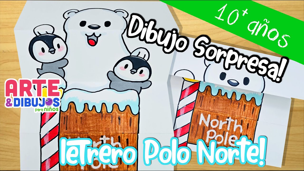 Como dibujar LETRERO POLO NORTE | DIBUJO SORPRESA | Arte y Dibujos para ...