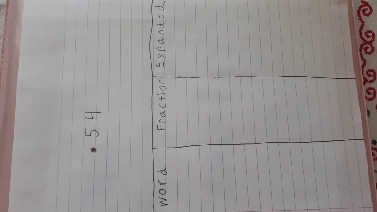 How To Write 54 Hundredths In Word Fraction And Expanded Form YouTube