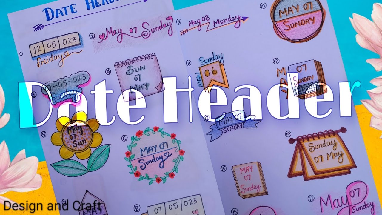 Date Header Idea | How to Make Pretty Notes | Header, Banner and Title ...