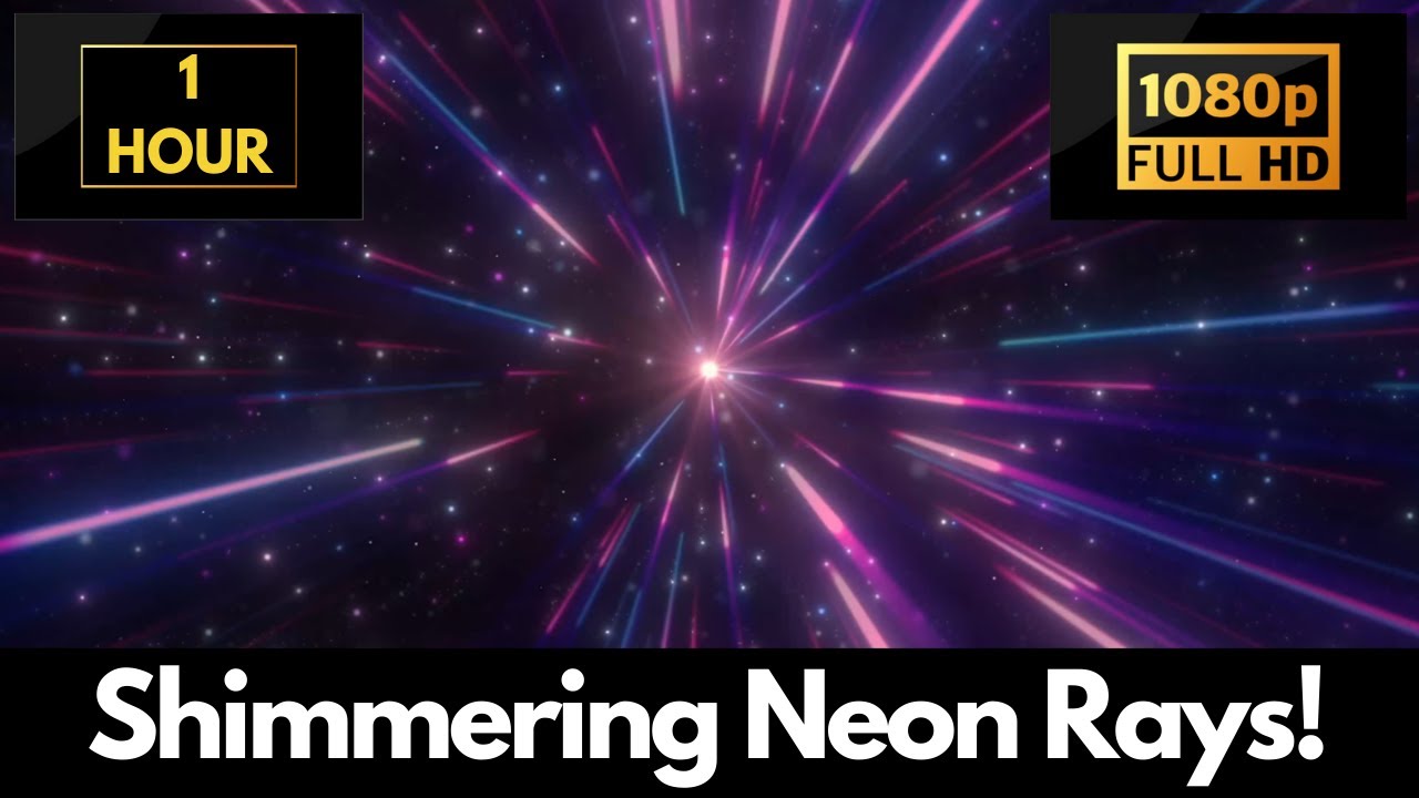Shimmering Neon Rays – 1 HOUR LOOP Satisfying Background Video ...