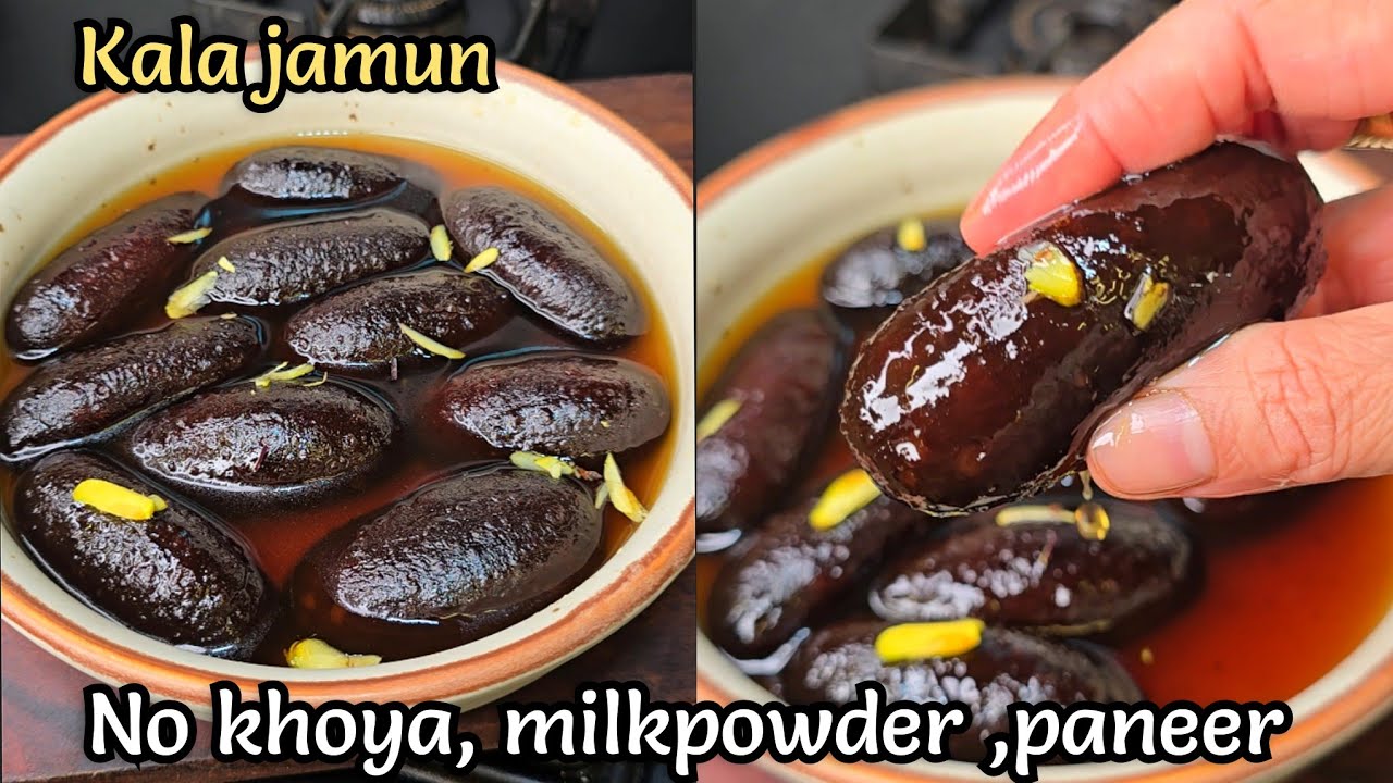 Kala jamun recipe without khoya , paneer, milk powder, wheat flour kala ...
