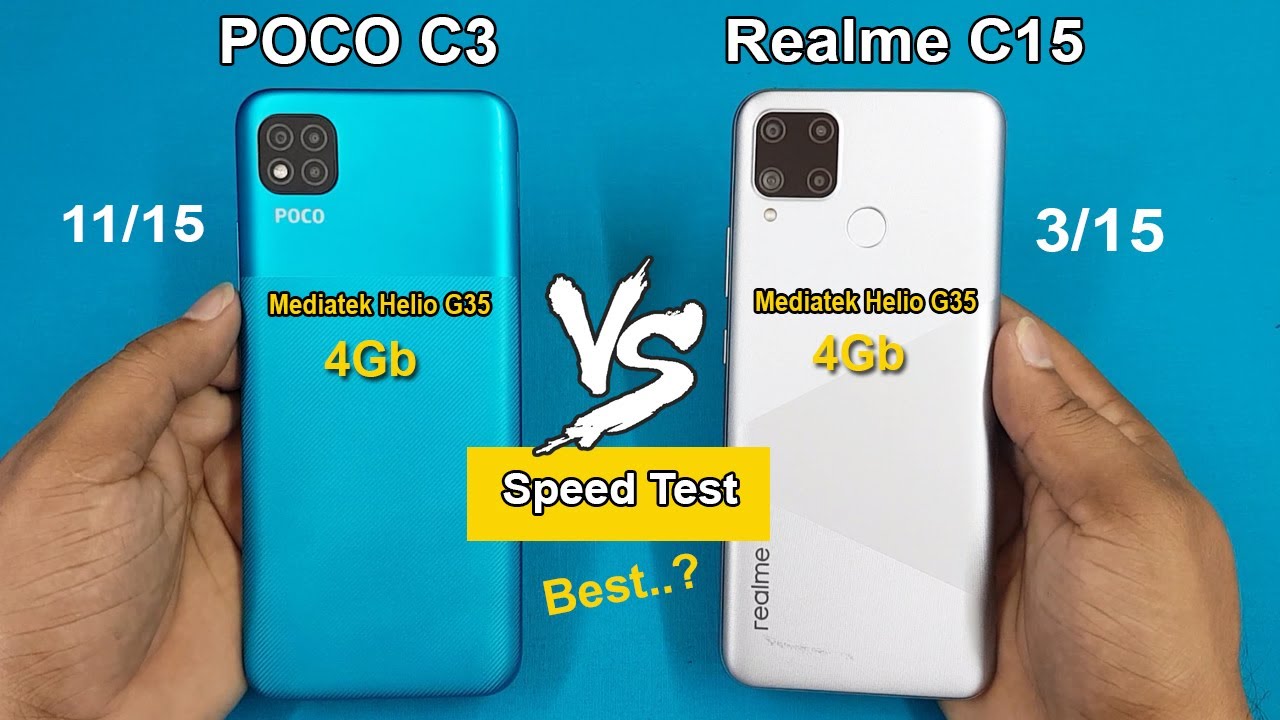 POCO C3 Vs Realme C15 Speed Test | Helio G35 vs Helio G35 ...