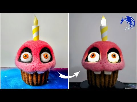Handmade Light-up Mr. Cupcake! 🧁 Five Nights At Freddy's FNAF 2 Needle Felt