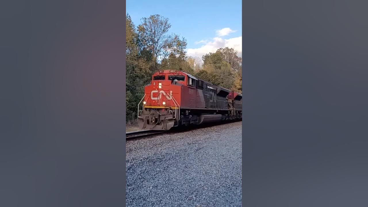 CN 8811 WITH P5 HORN LEADS KCS 4153 ON NS 245 | 10/26/23 #kcs #canadiannational #norfolksouthern ...