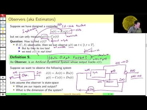 MAE509 (LMIs in Control): Lecture 6, part B - The Luenberger Observer ...